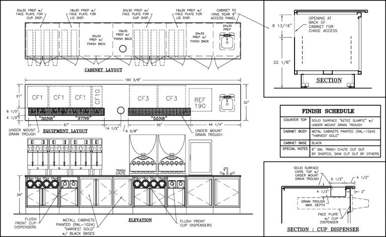 Beverage Counter Drawings - SHOPCO U.S.A., Inc.