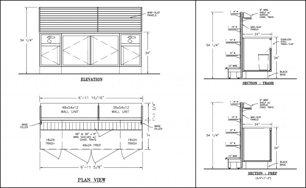 Beverage Counter Drawings - SHOPCO U.S.A., Inc.