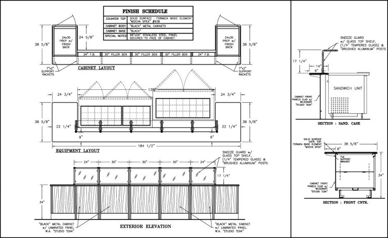 Food Counter Drawings - SHOPCO U.S.A., Inc.