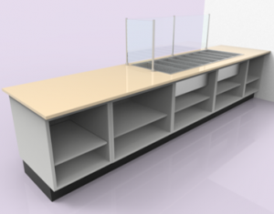 Metal Cabinets and Food Service Counters for Convenience Stores