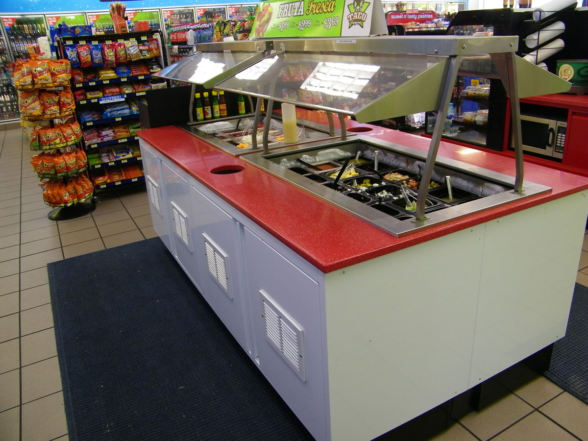 Metal Cabinets and Food Service Counters for Convenience Stores